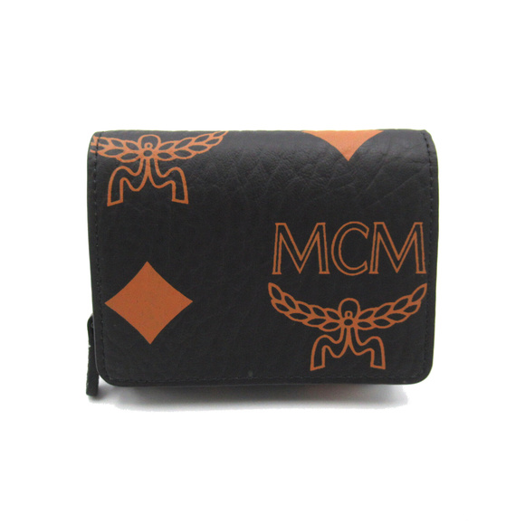 MCM | Bags | Mcm Trifold Wallet Black Brown Polyurethanepolyesterothers ...